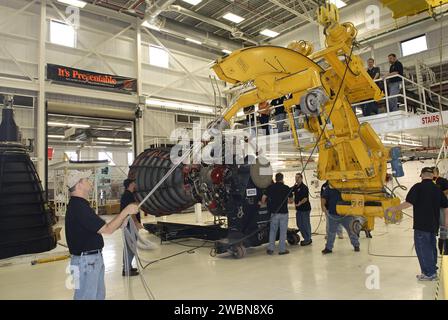 Space Shuttle Main Engine (SSME) undergoing a full power level test ...