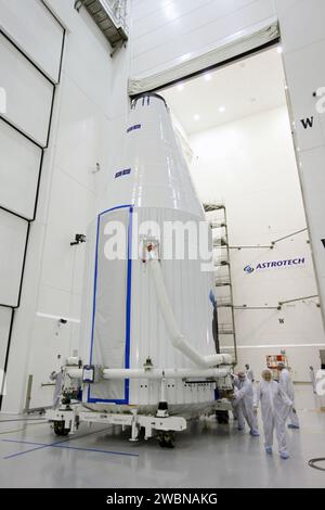 CAPE CANAVERAL, Fla. – Inside the Astrotech payload processing facility ...