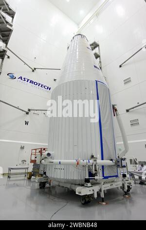 NASA's TDRS-K satellite, encapsulated at Astrotech in Titusville, will ...