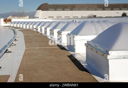 Hangar One, located at Moffett Field in California, is a massive ...