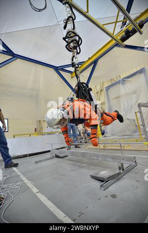 Astronaut Rex Walheim uses the Active Response Gravity Offload System ...