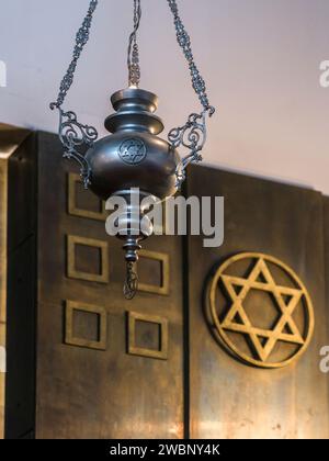 Beit Shalom Synagogue built in 1935 of white Pentelic marble, the ...