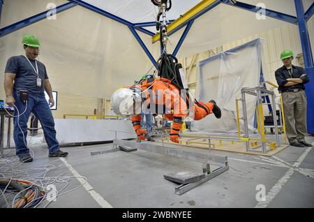 Astronaut Rex Walheim uses the Active Response Gravity Offload System ...