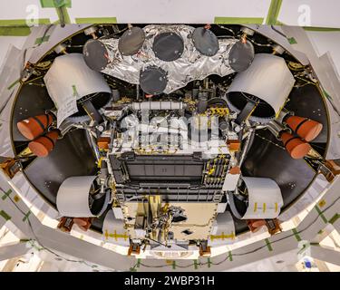 The aeroshell backshell for the Mars Perseverance rover is attached to ...