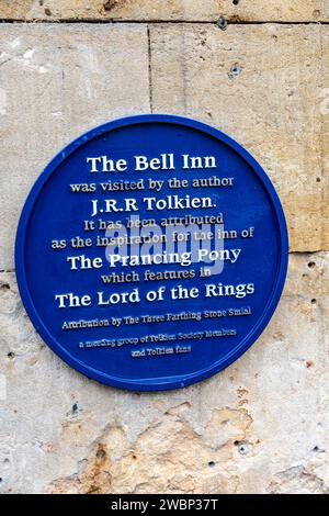The Bell Inn blue plaque, visited by JRR Tolkien as inspiration for the ...