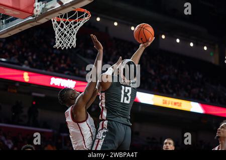 Washington State Cougars forward Isaac Jones (13)shoots over USC ...