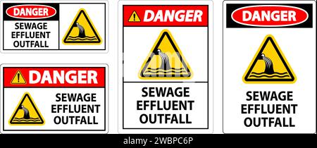 Water Safety Sign Danger - Sewage Effluent Outfall Stock Vector Image ...