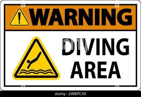 Water Safety Sign Warning - Diving Area Stock Vector Image & Art - Alamy