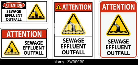 Water Safety Sign Attention - Sewage Effluent Outfall Stock Vector ...