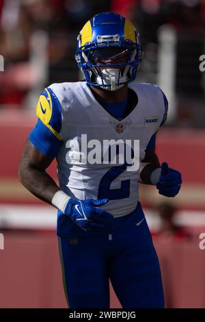 Los Angeles Rams safety Russ Yeast lines up during the first half of a ...