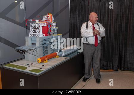 The unveiling of the B-2 Test Stand model for the SLS management team ...