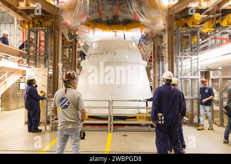 Technicians with Exploration Ground Systems perform inspections of the ...