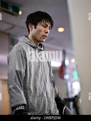 Seigo Yuri Akui of Japan trains during a public workout in Tokyo, Japan ...