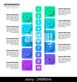 Ten step infographic vertical diagram, business information design ...
