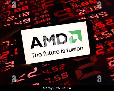 AMD Advanced Micro Devices company logo displayed on laptop Stock Photo ...