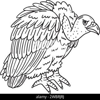 Bird Vulture Isolated Coloring Page for Kids Stock Vector Image & Art ...