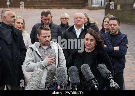 Sam Phillips, the father of Alfie Phillips, speaking to the media ...