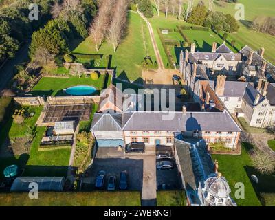 aerial view of glynde place an elizabethan mansion house on the south ...