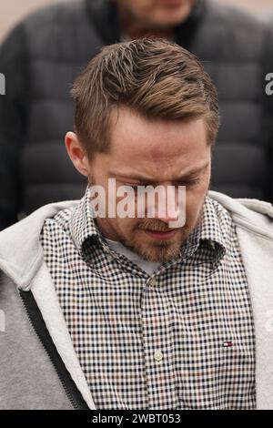 Sam Phillips, the father of Alfie Phillips, speaking to the media ...