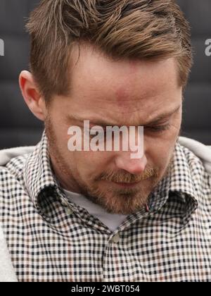 Sam Phillips, the father of Alfie Phillips, speaking to the media ...