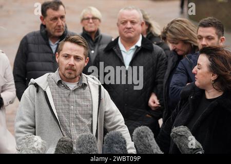 Sam Phillips, the father of Alfie Phillips, speaking to the media ...