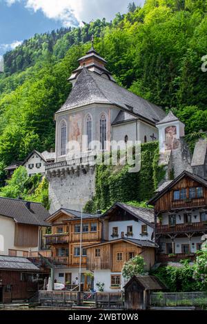 view of the alpine village from the ferry Stock Photo - Alamy