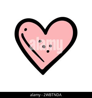 Pastel beige sketch heart isolated on white background. Hand drawn love ...