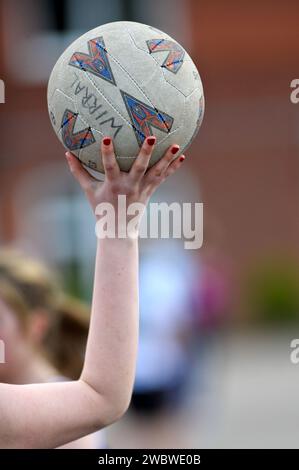 Netball. A cropped image of a netball Player Stock Photo - Alamy