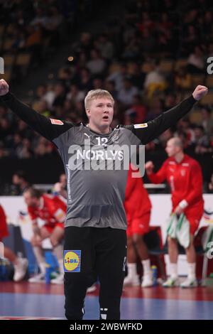 Emil Nielsen of Denmark during the Men's EHF Euro 2024, Final handball ...