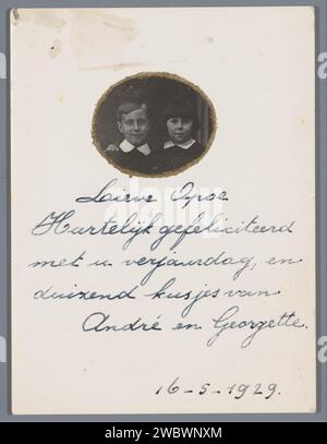 Children's portrait of André and Georgette Stock Photo - Alamy