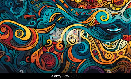 Abstract beautiful colored vector Viking patterns. Ancient warrior ...