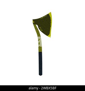 An illustration of ax with a brick design on the blade Stock Vector ...
