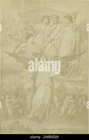 illustration Horace, gods and muses in the clouds, Anonymous ...
