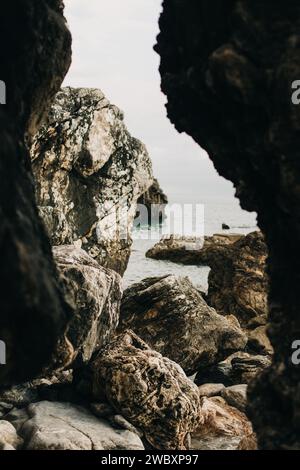 Emerald Sea and Rocks in Montenegro Petrovac Stock Photo - Alamy
