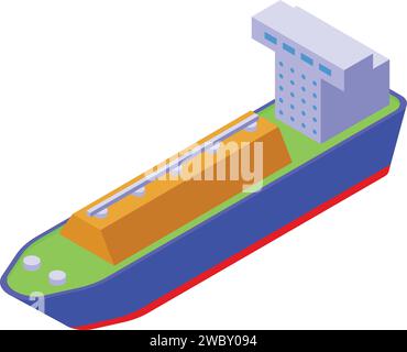 Isometric Cargo Ship Container, LNG Carrier Ship and Oil Tanker. Vector ...