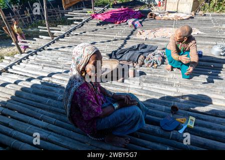 Two Ollo Nocte old women with facial tattooes, Lazu VIllage, Arunachal ...