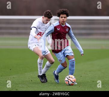 Enfield, UK. 12th Jan, 2024. Mikey Moore of Tottenham Hotspur U18 with ...