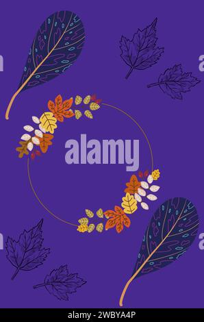 Minimal art leaf on abstract shapes backgroud Stock Vector Image & Art ...