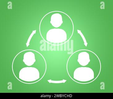 Human icons connected with server on dark blue background, illustration ...