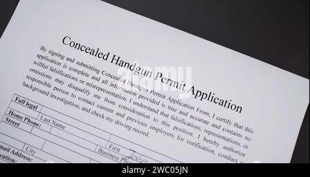 Firearm Weapon Carry Permit. Gun Law And Safety Stock Photo - Alamy