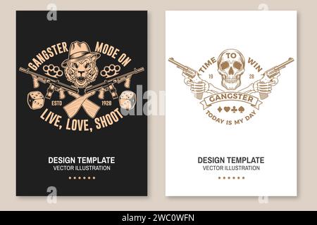 Classic gangster banner, poster design. Vector illustration. Vintage ...