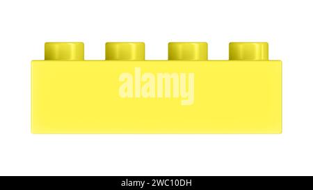 Lemon Plastic Lego Block Isolated on a Black Background. Children Toy ...