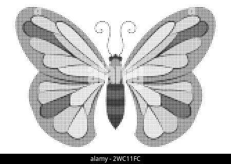 Butterfly halftone collage element vector illustration Stock Vector ...