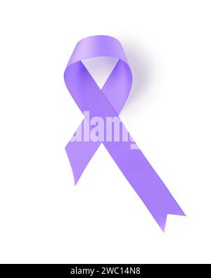 Lavender awareness ribbon isolated on white background, element Stock ...