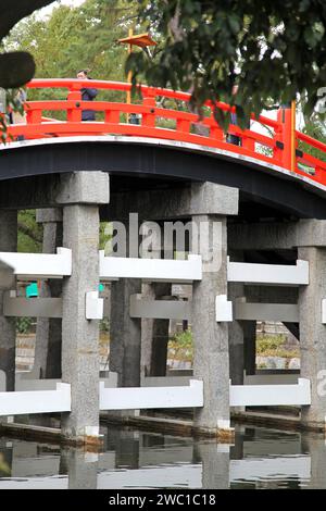 Arched Bridge to Sumiyoshi Taisha Grand Shrine in Osaka, Japan Stock ...