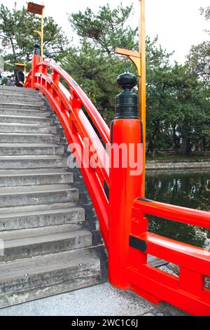 Arched Bridge to Sumiyoshi Taisha Grand Shrine in Osaka, Japan Stock ...