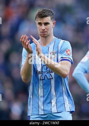 Coventry City's Ben Sheaf applauds the fans after the Sky Bet ...