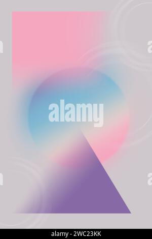 Abstract neon shapes in gradient pastel colors. Poster with blurred ...