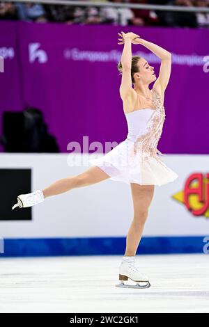 Anastasiia GUBANOVA (GEO), during Women Practice, at the ISU European ...