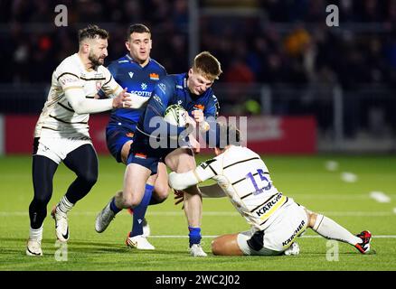 Edinburgh, 13 January 2024. Louis Rees-Zammit playing for Gloucester ...